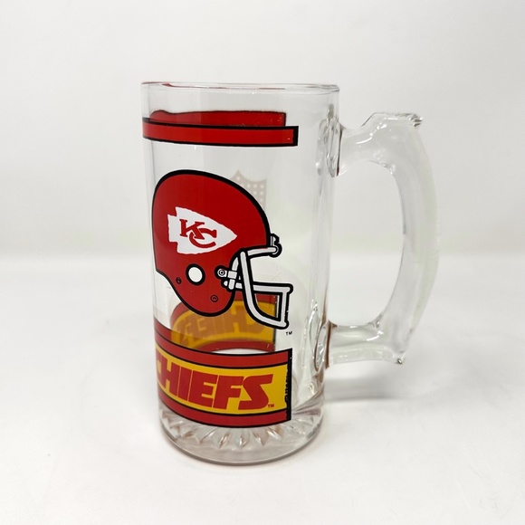 NFL | Dining | Vintage Kansas City Chiefs Glass Mug With Chiefs And Nfl ...